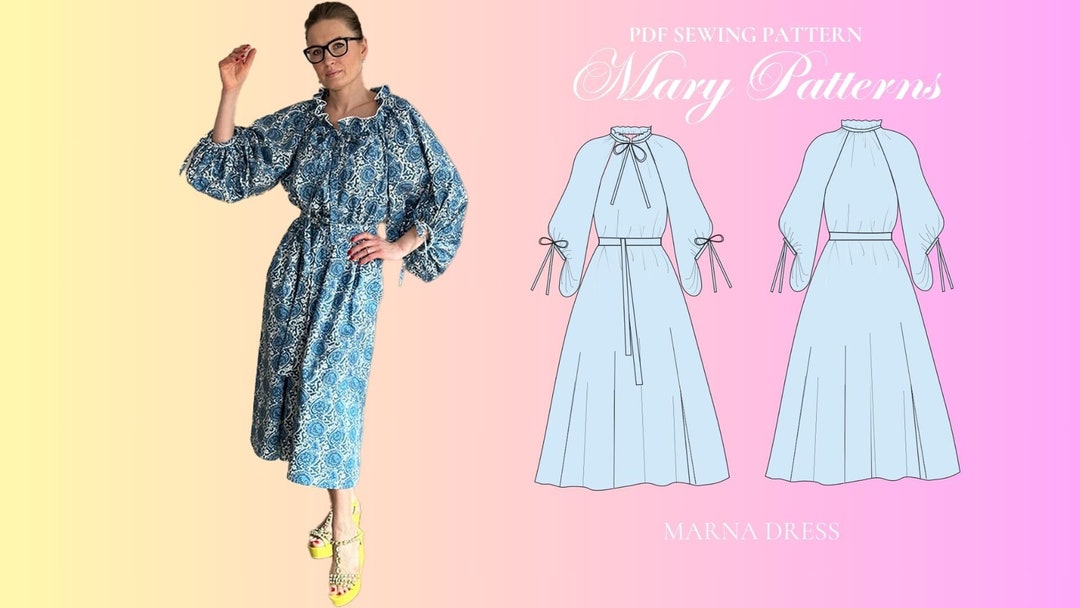 Summer Dress Pattern, PDF Pattern, Puffy Sleeves, Sewing Pattern - Etsy