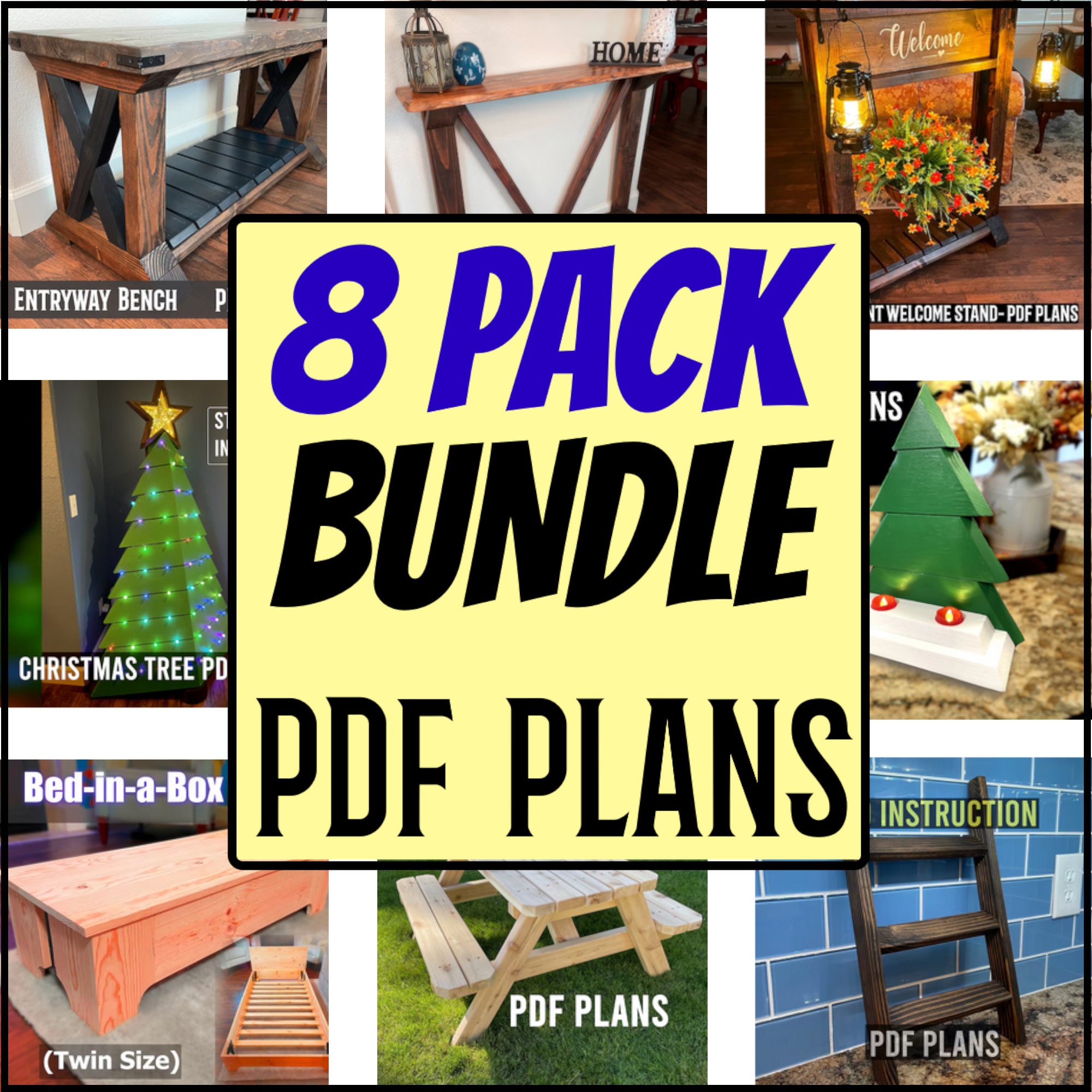 Woodworking Project Plans: 8 Pack Bundle (PDF Plans) - Etsy UK