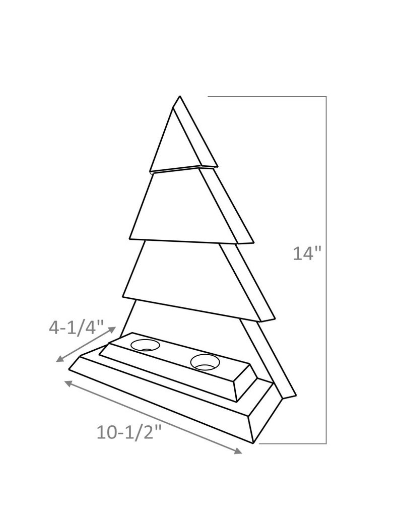 Wooden Christmas Tree Candle Holder Plans (PDF) - Etsy