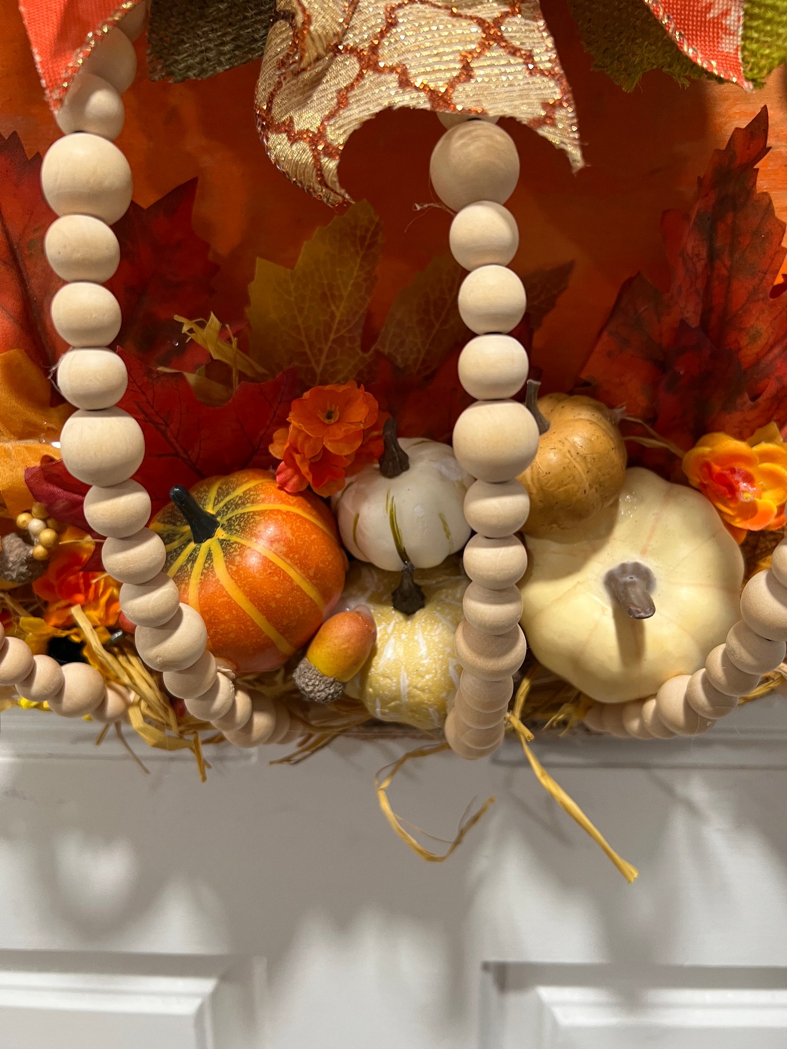 Beaded Pumpkin Fall Wreath: 3D Thanksgiving Decor - Etsy