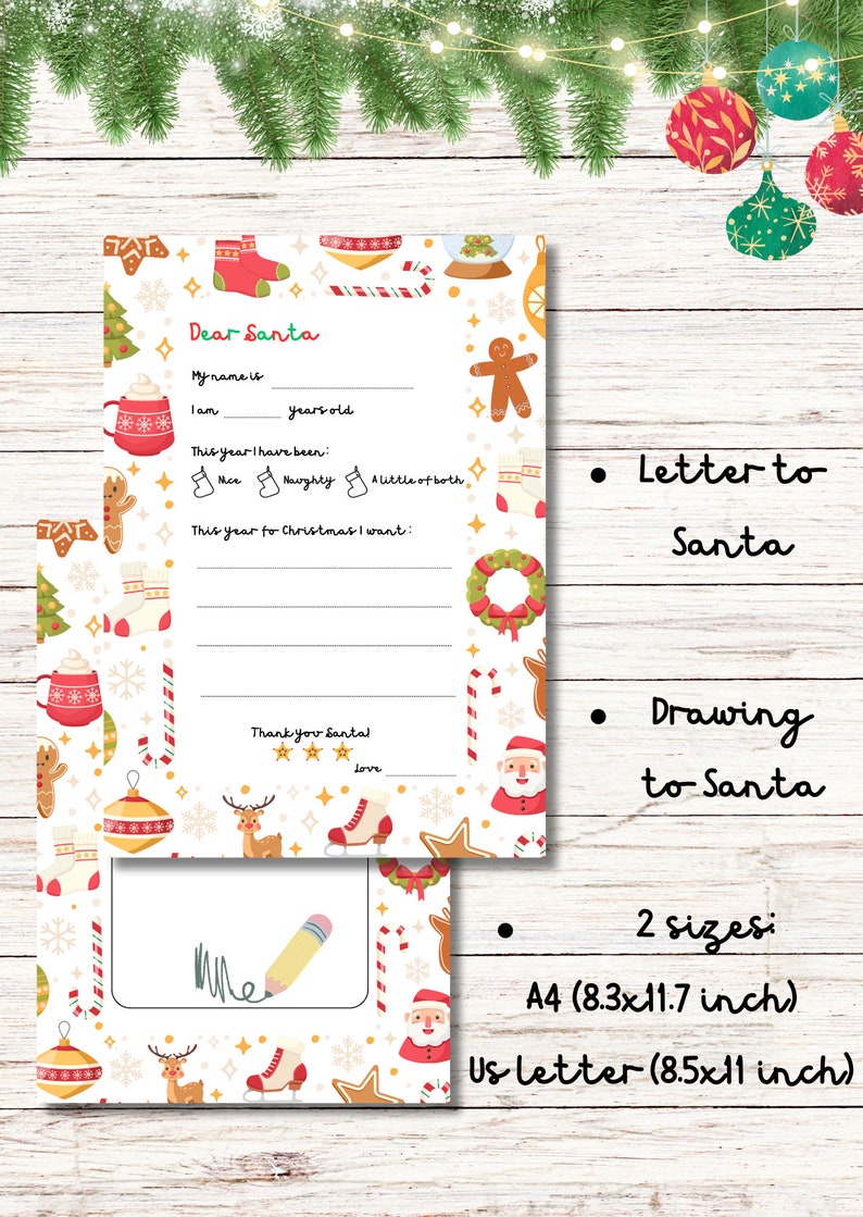 Letter to Santa,drawing to Santa,christmas Santa Letter,kids Letter to ...