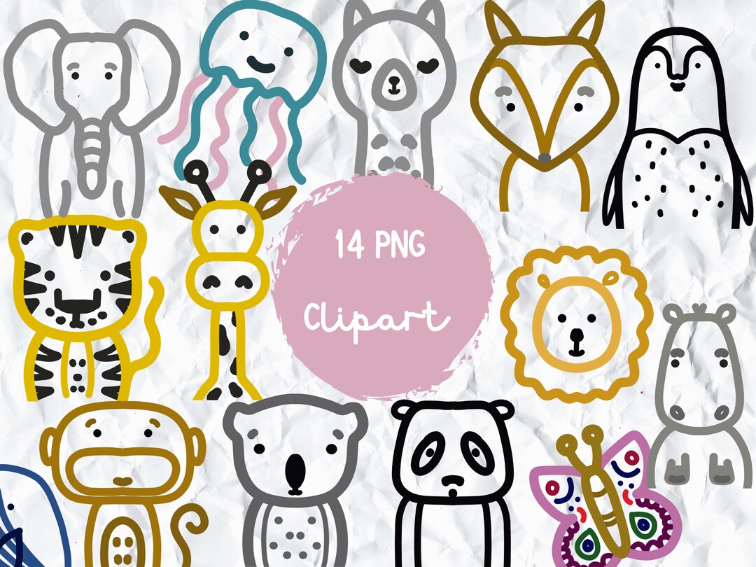 Animal Clipart Set Clip Art Set of Animals, Instant Download, Personal ...