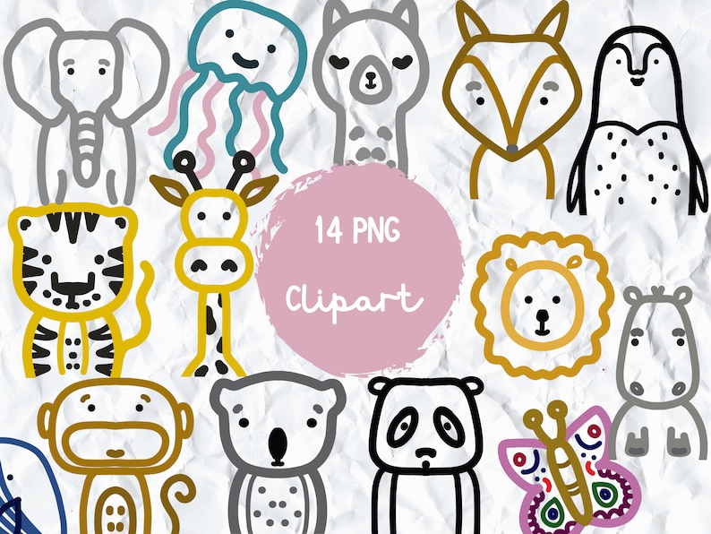 Animal Clipart Set Clip Art Set of Animals, Instant Download, Personal ...