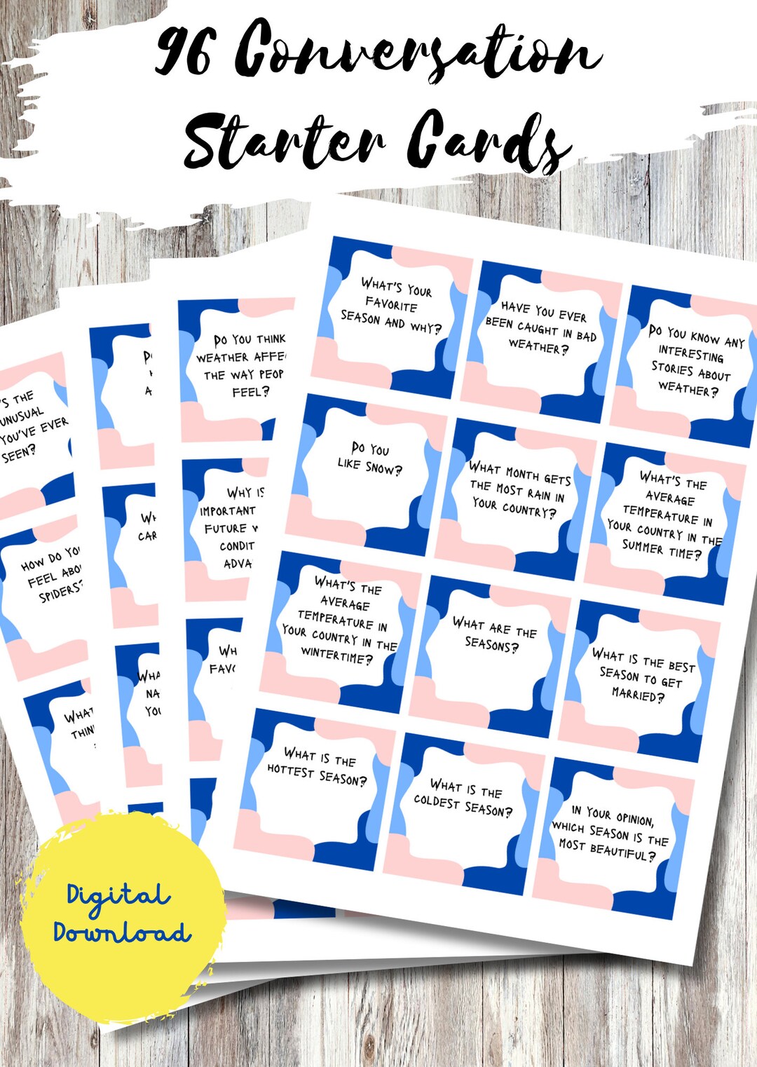 Conversation Cards, Conversation Starters,kids Conversation Cards ...