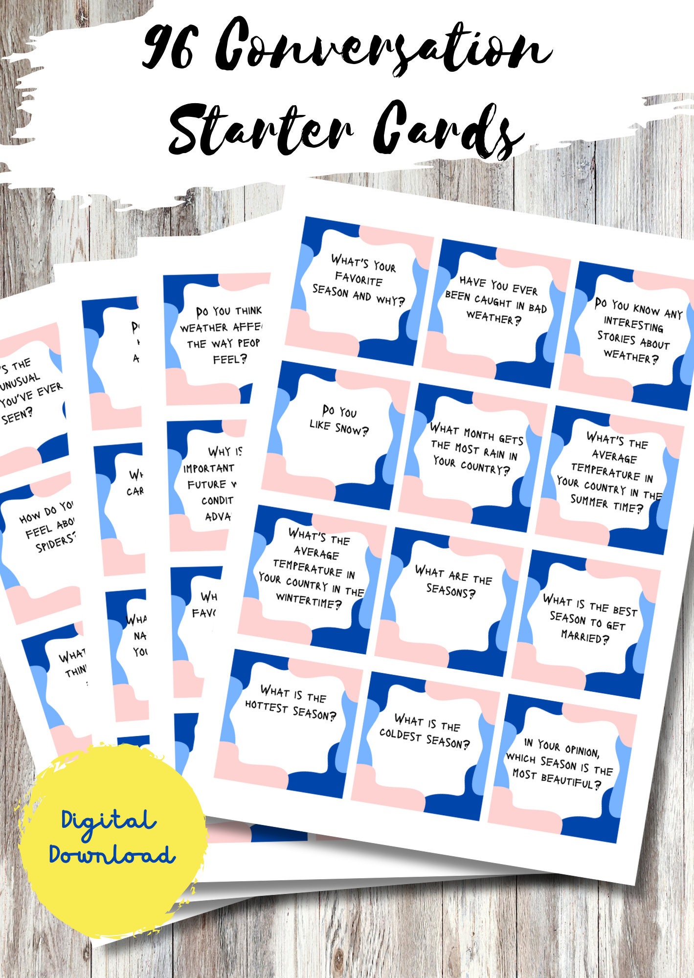 Conversation Cards, Conversation Starters,kids Conversation Cards ...