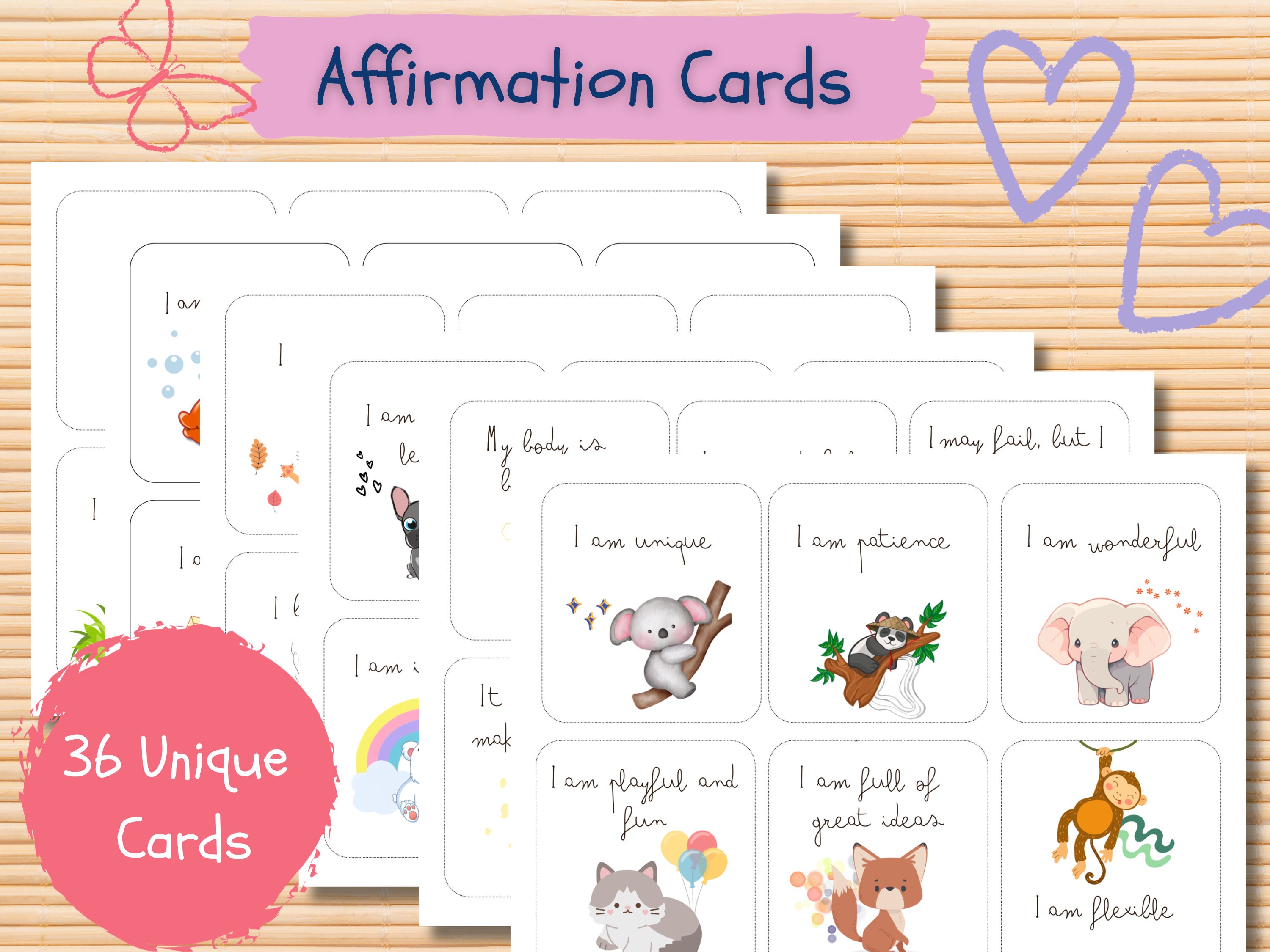 Affirmation Cards for Kids,printable Motivational Cards, Kids ...