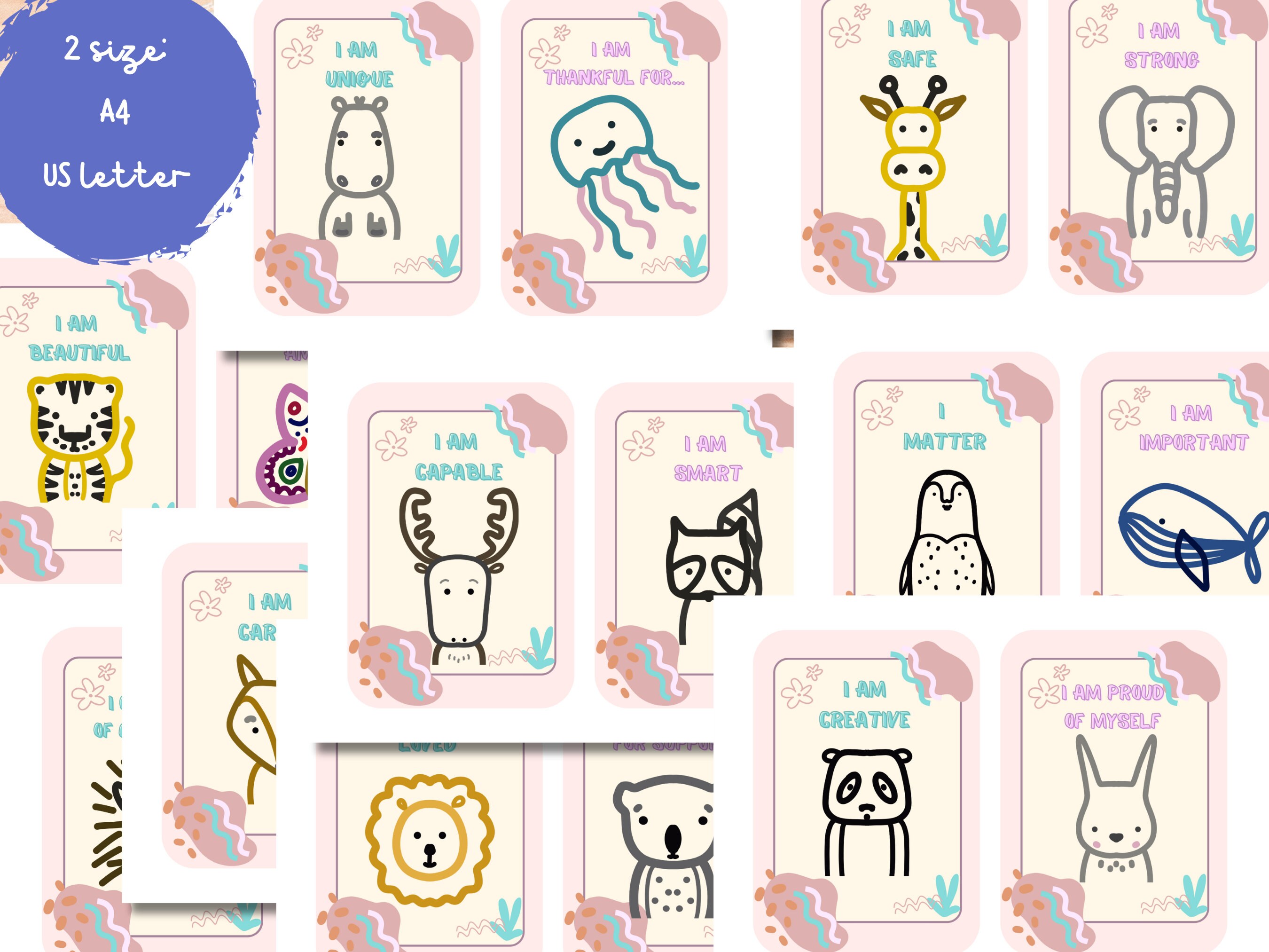 Affirmation Cards for Kids,printable Motivational Cards, Kids ...
