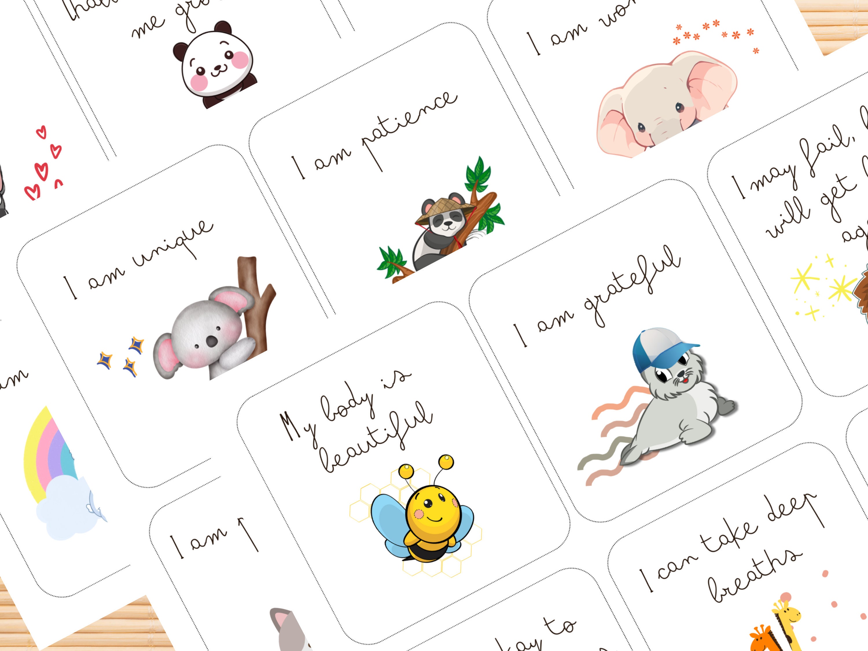 Affirmation Cards for Kids,printable Motivational Cards, Kids ...