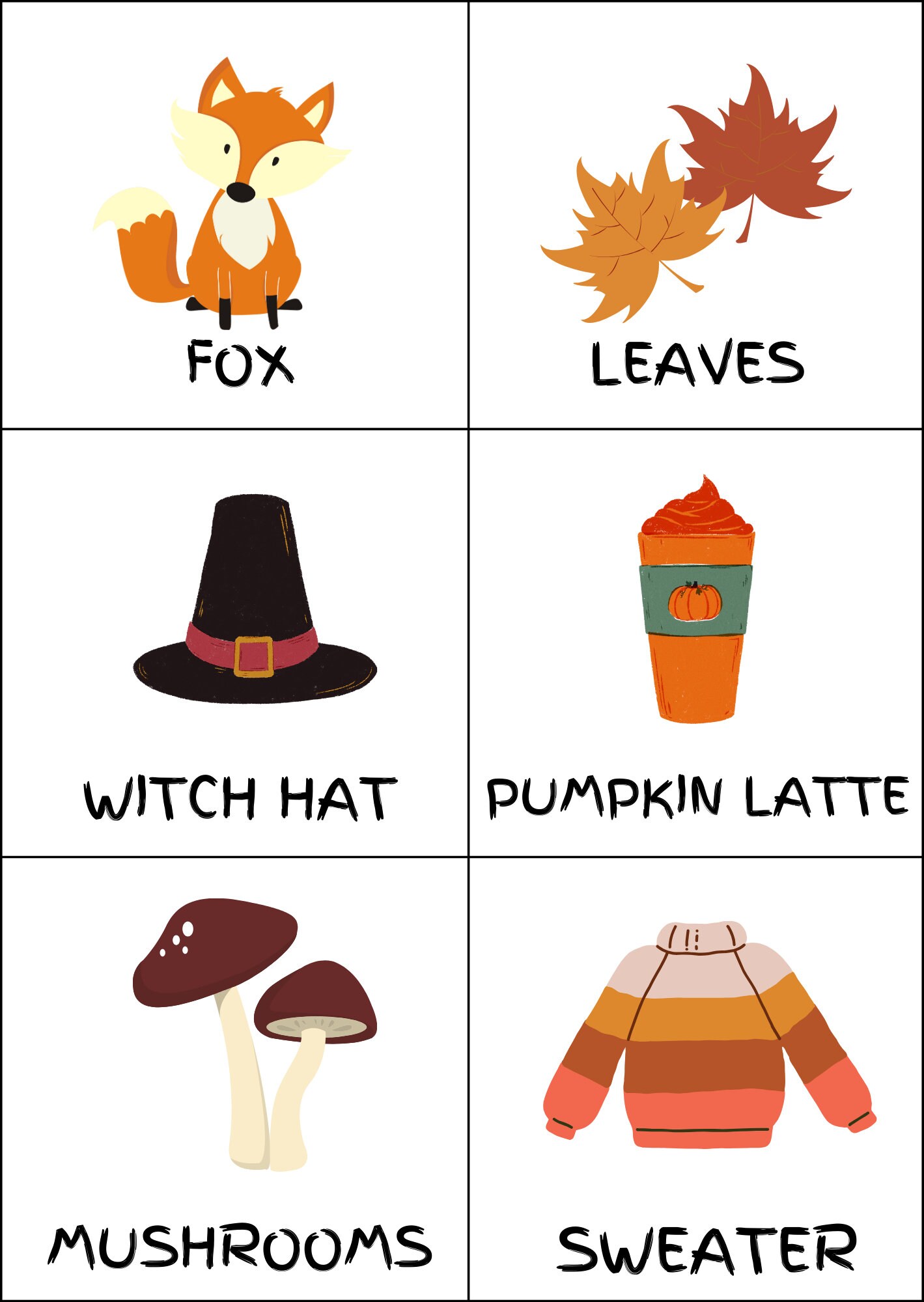 Fall Bingo Cards, 30 Bingo Cards, Printable Bingo Cards, Fall Activity ...