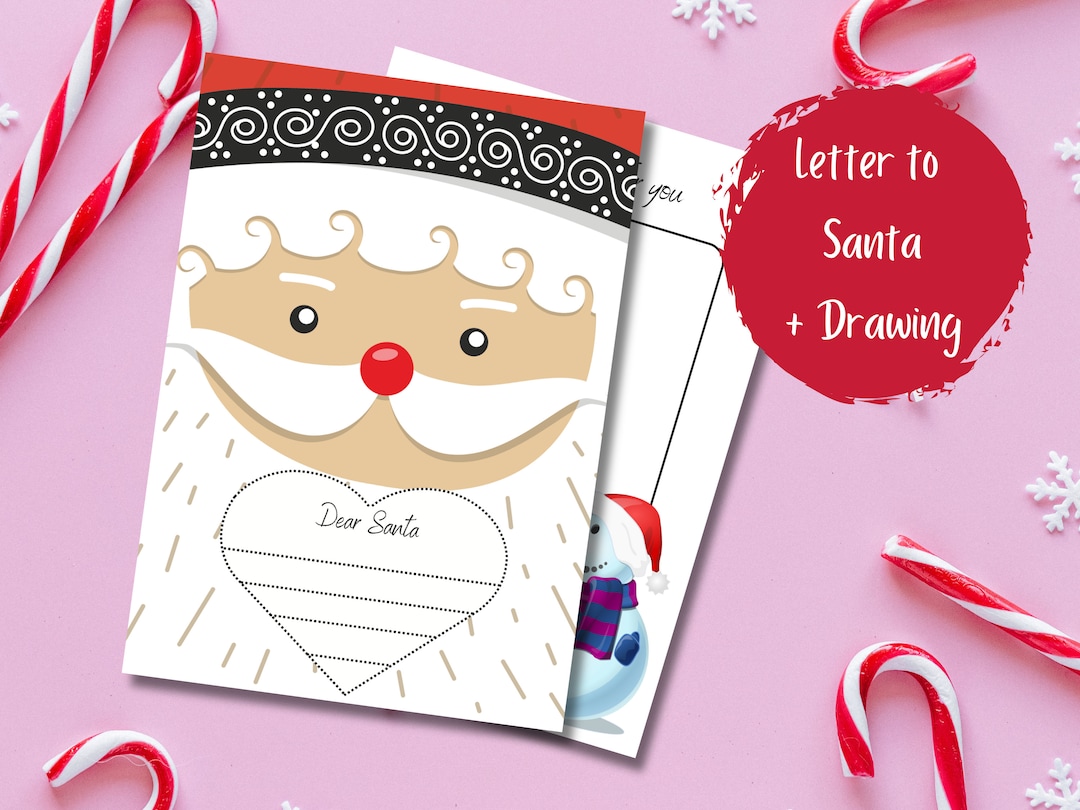 Printable Letter to Santa,drawing to Santa,christmas Santa Letter,kids ...