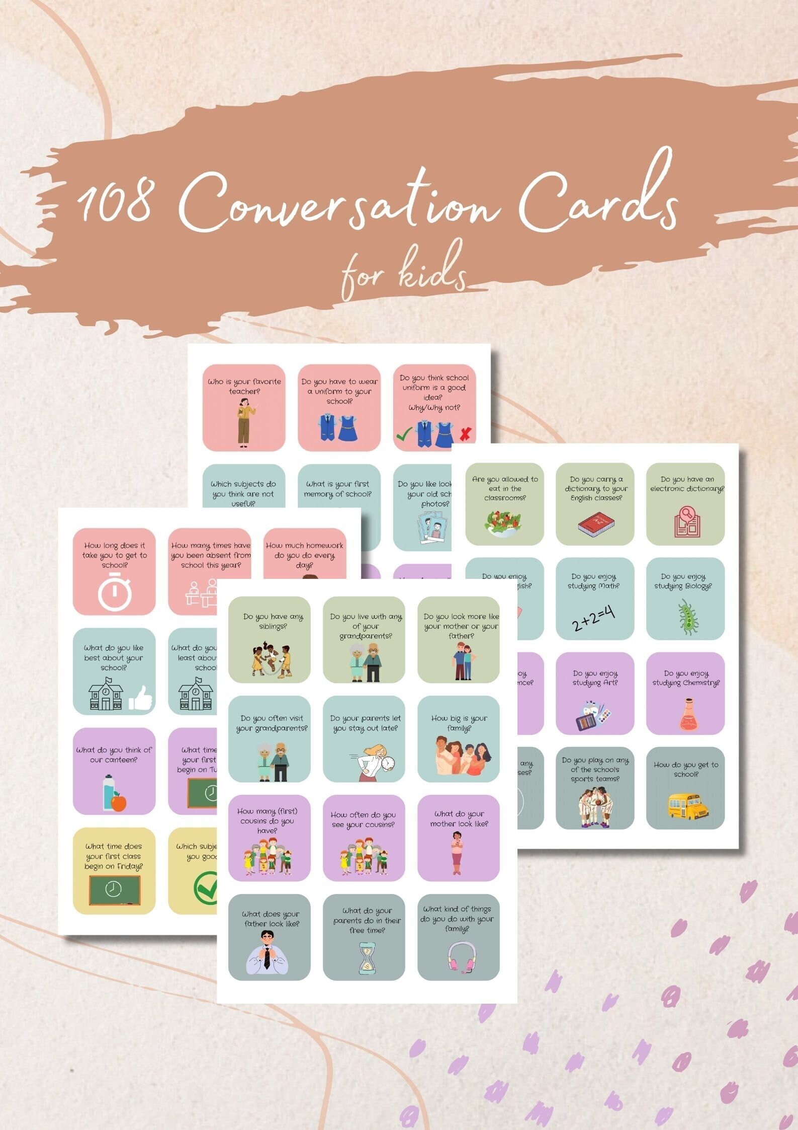 Conversation Starters,conversation Cards for Kids,table Talk ...
