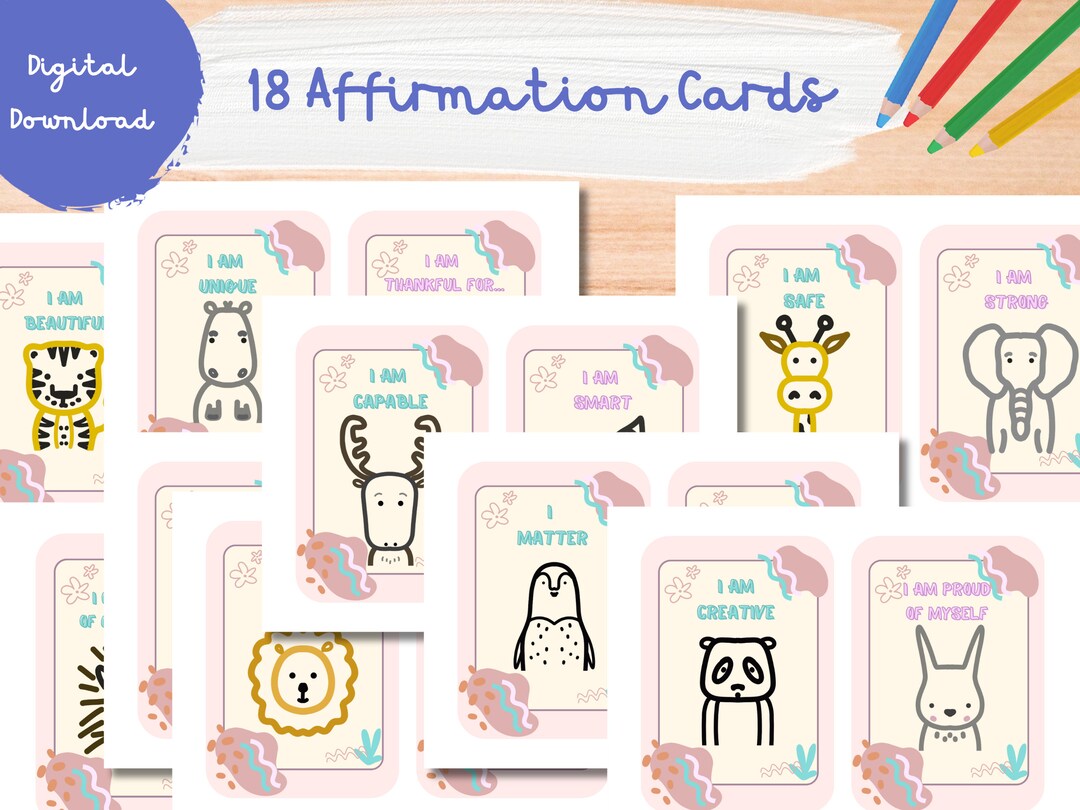 Affirmation Cards for Kids,printable Motivational Cards, Kids ...