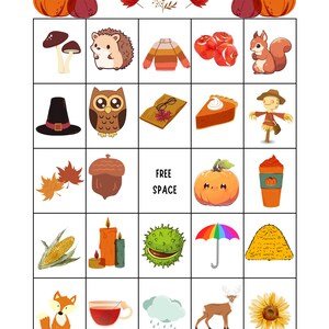 Fall Bingo Cards, 30 Bingo Cards, Printable Bingo Cards, Fall Activity ...