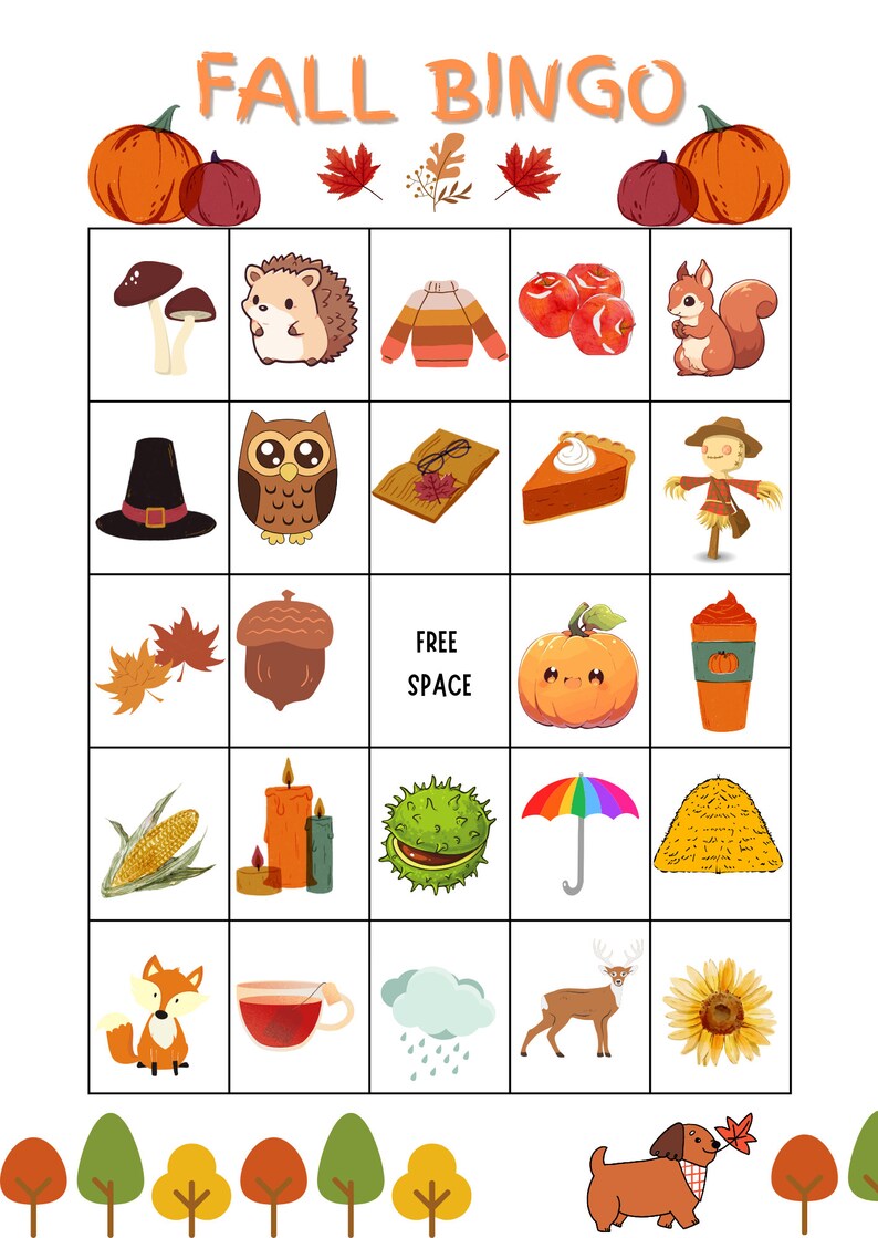 Fall Bingo Cards, 30 Bingo Cards, Printable Bingo Cards, Fall Activity ...