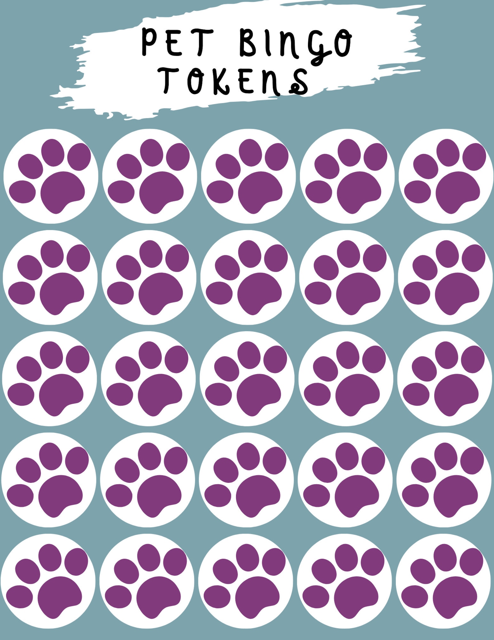 Pet Bingo Cards, 30 Bingo Cards, Printable Bingo Cards, Pet Activity, Kids Party Game, Pet ...