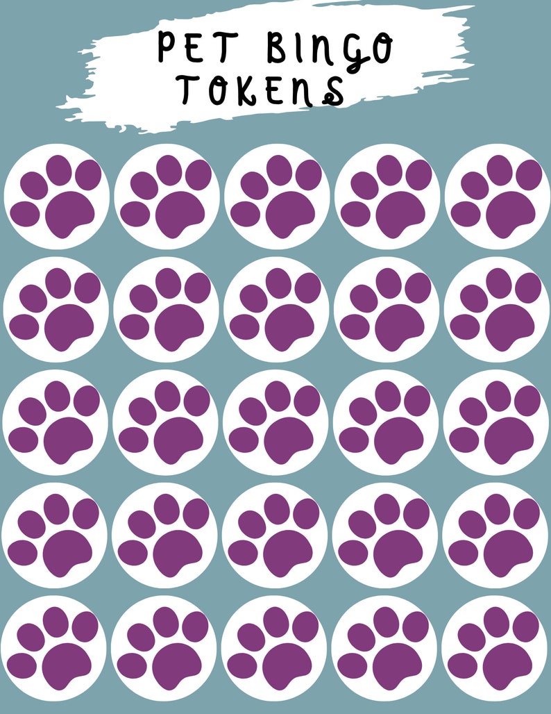 Pet Bingo Cards, 30 Bingo Cards, Printable Bingo Cards, Pet Activity ...