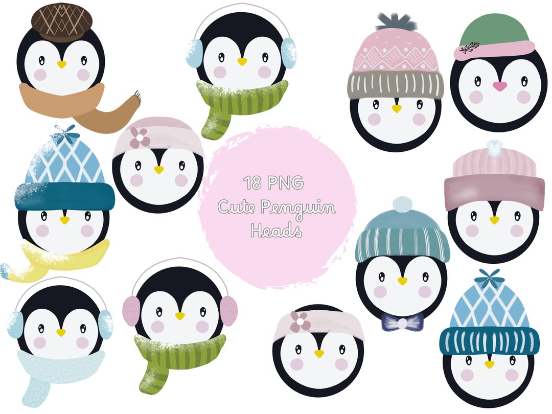 Winter Cute Penguins, Clip Art Set of Penguins, Winter Penguins, Bundle ...
