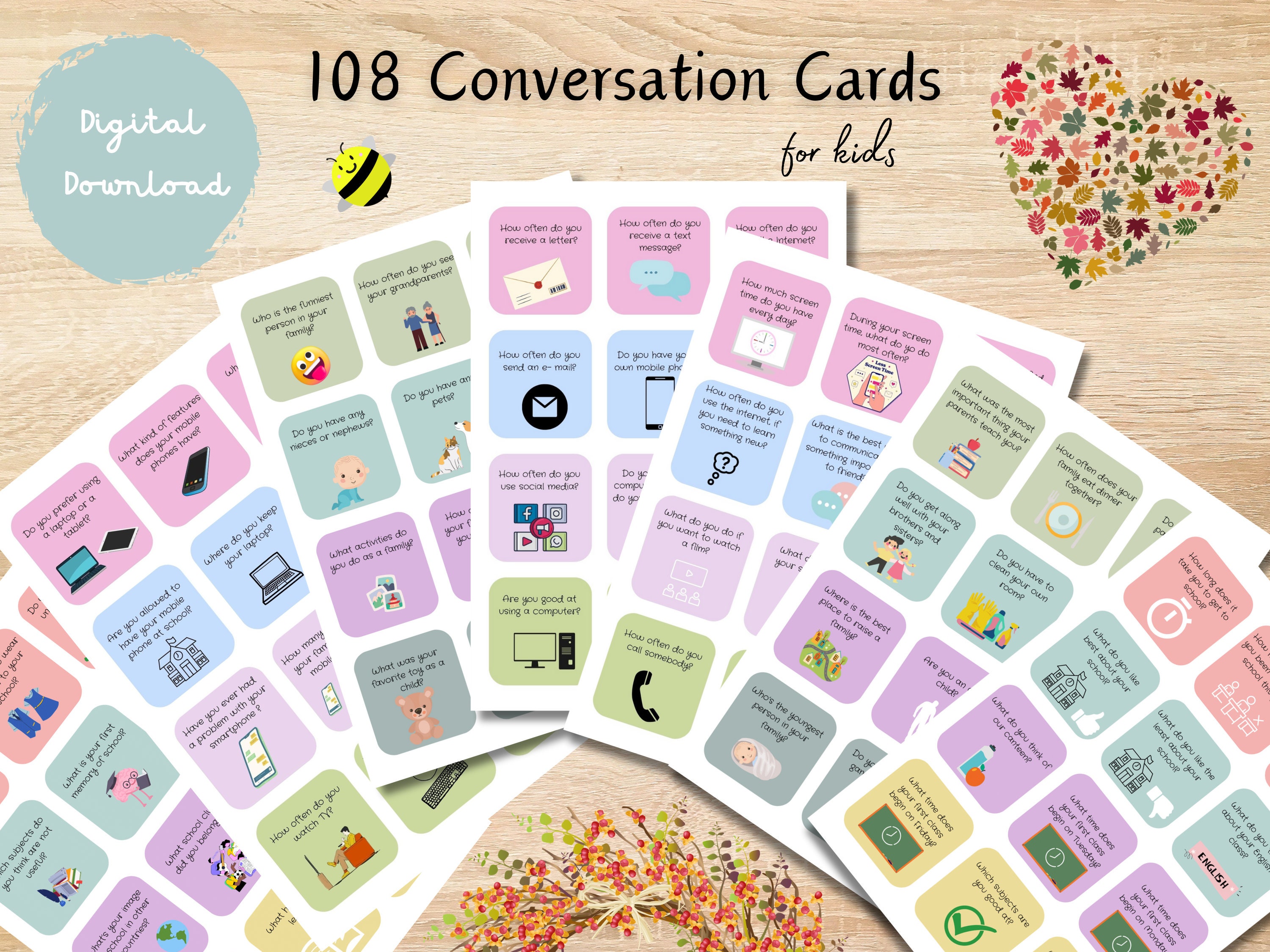Conversation Starters,conversation Cards for Kids,table Talk ...