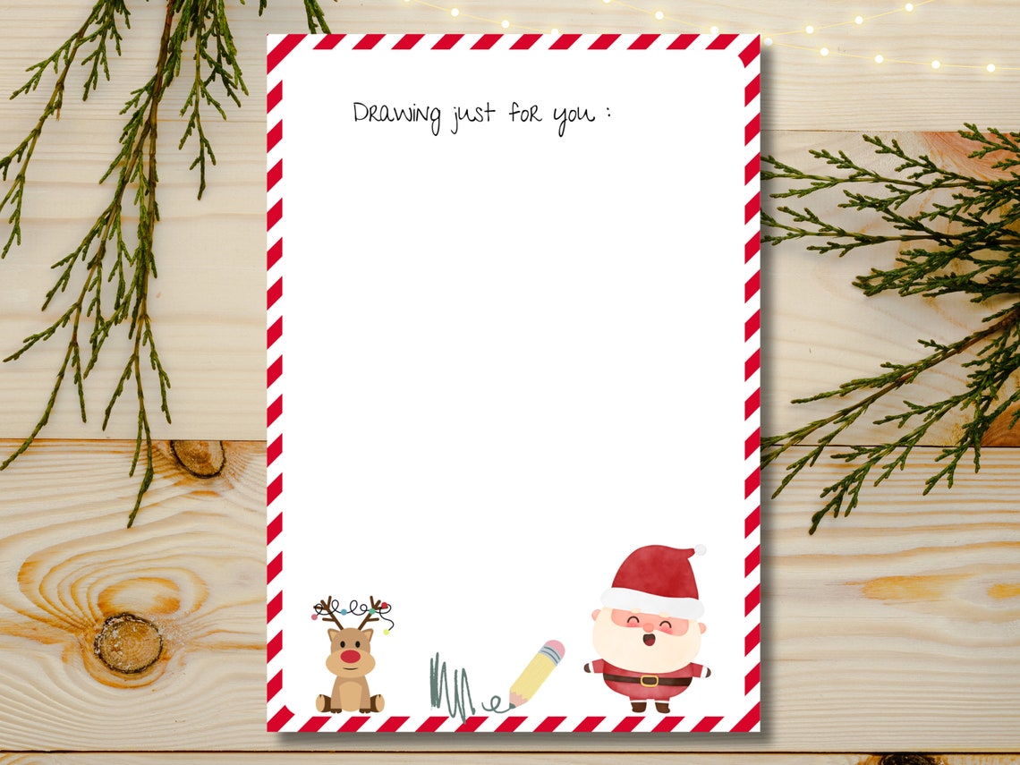 Printable Letter to Santa,drawing to Santa,christmas Santa Letter,kids ...