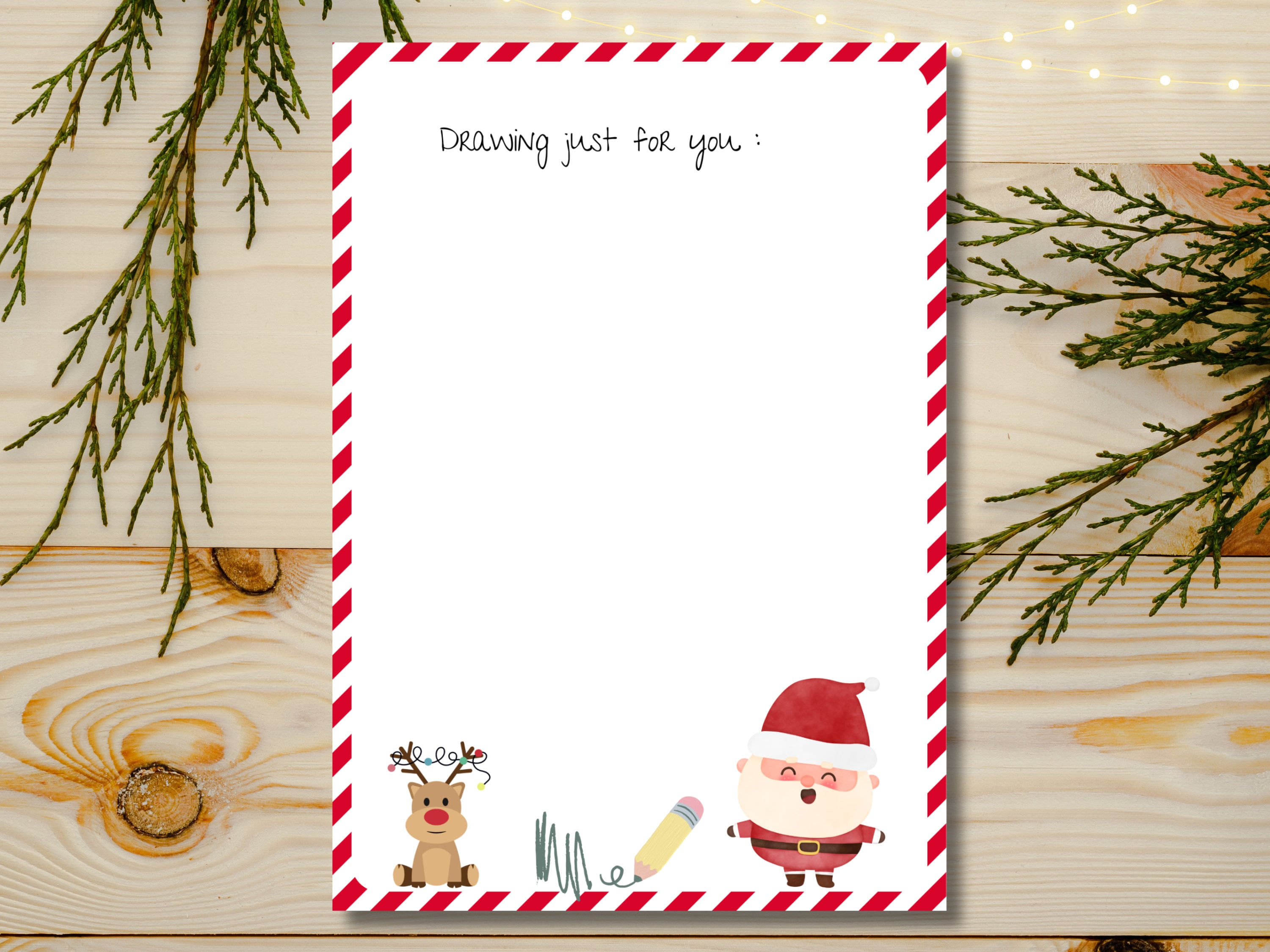 Printable Letter to Santa,drawing to Santa,christmas Santa Letter,kids ...