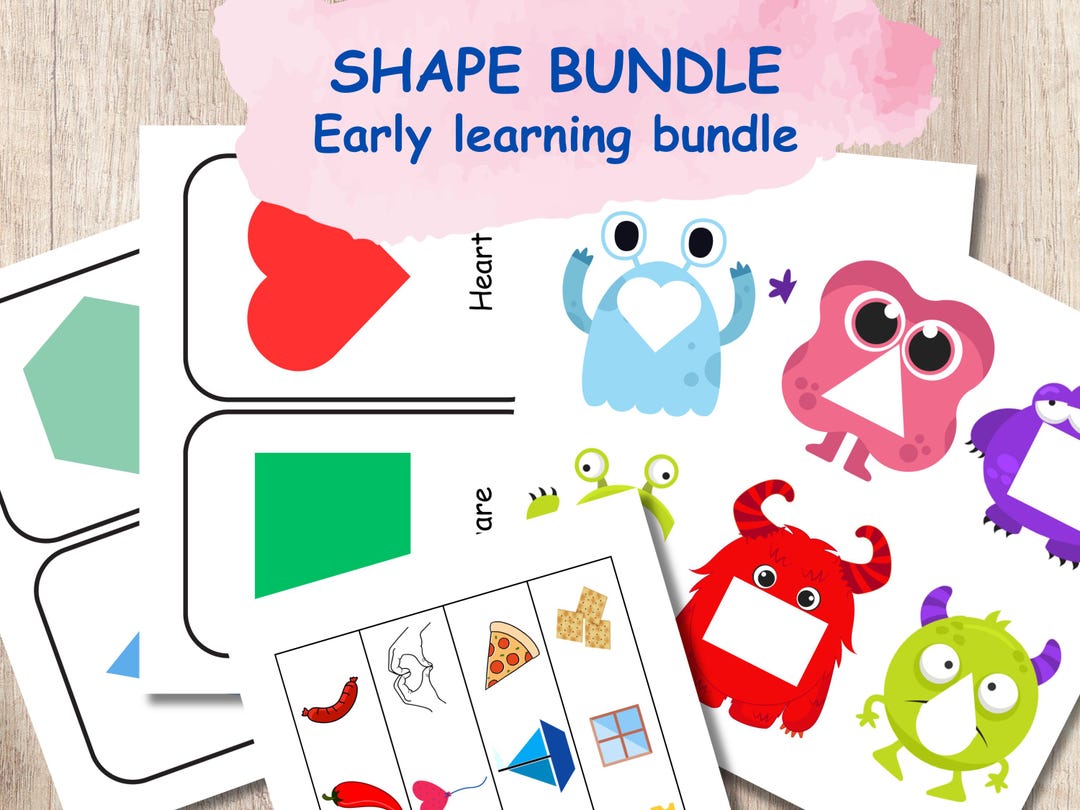 Early Learning Shape Bundle, Printable Shapes Flascards, Learning ...