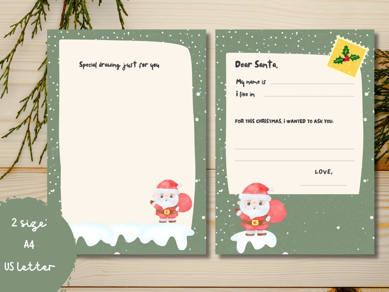 Printable Letter to Santa,drawing to Santa,christmas Santa Letter,kids ...