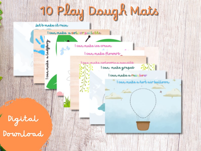 10 Play Dough Mats, Digital Download, Play Dough Activity, Montessori ...