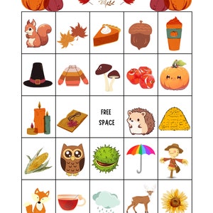 Fall Bingo Cards, 30 Bingo Cards, Printable Bingo Cards, Fall Activity ...