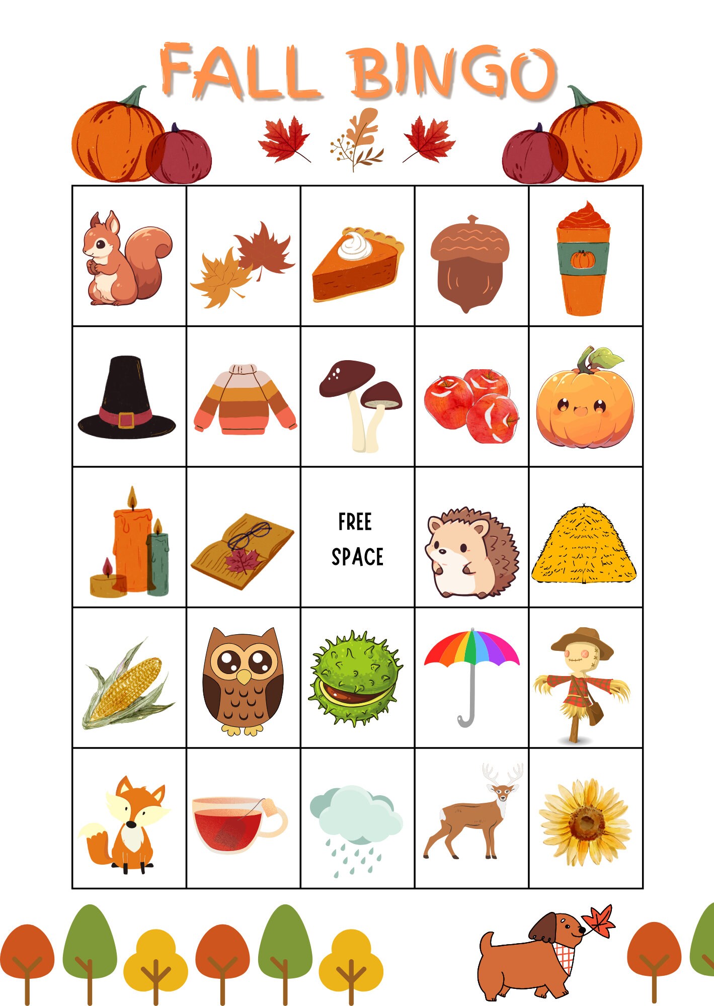 Fall Bingo Cards, 30 Bingo Cards, Printable Bingo Cards, Fall Activity ...
