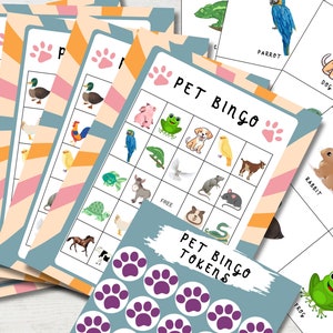 Pet Bingo Cards, 30 Bingo Cards, Printable Bingo Cards, Pet Activity ...