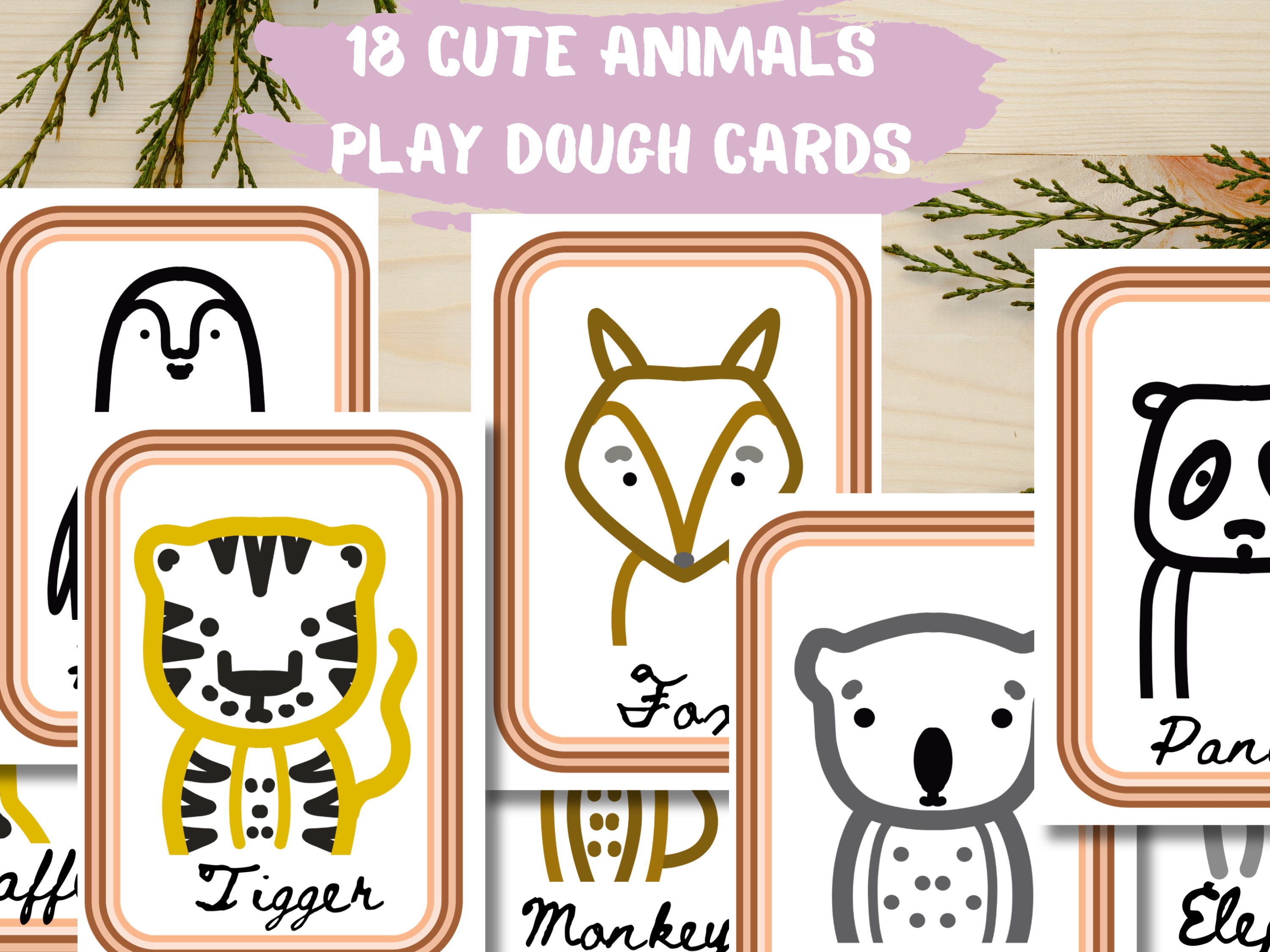 Animal Play Dough Mats, Digital Download, Play Dough Activity ...