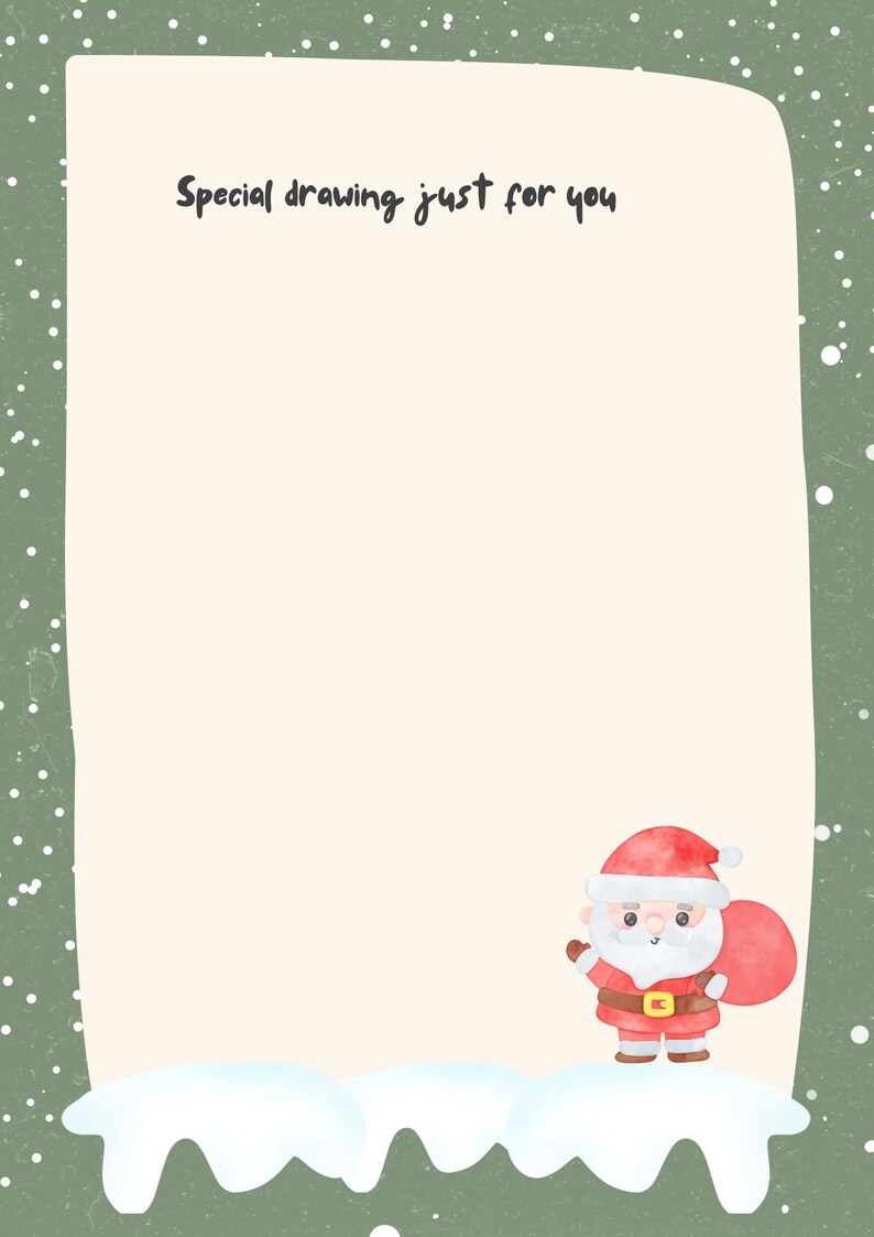 Printable Letter to Santa,drawing to Santa,christmas Santa Letter,kids ...