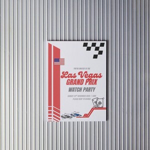 F1 Las Vegas Grand Prix Watch Party Invitation: Editable Racing Theme ...