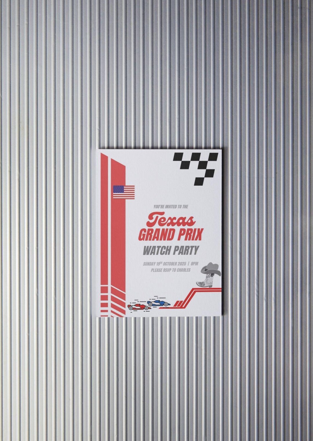 F1 Texas Grand Prix Party Invitation: Race Day Theme (digital Download ...