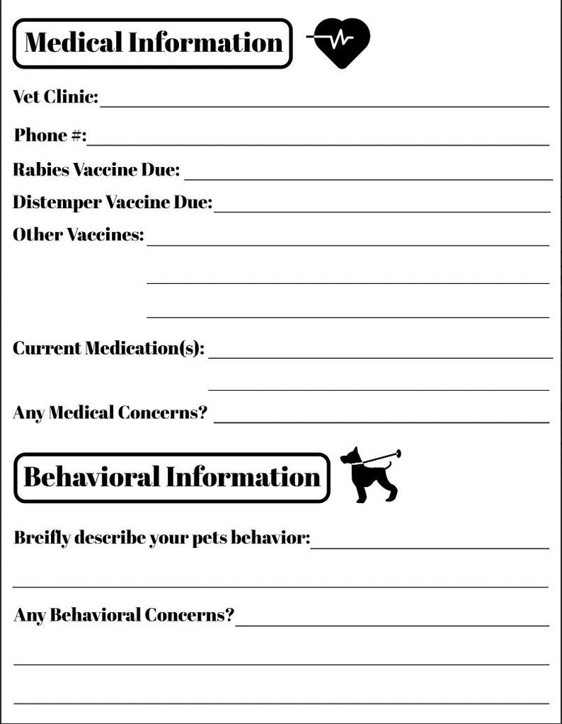 Editable Pet Client Registration & Consent Form for Grooming, Pet ...