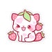 Cute Strawberry Cat Sticker, Silly Fruit Kitty Sticker Gift for Cat ...