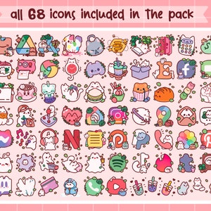 Cute Cat Café Icon Pack | App Icon Set With Wallpaper | Aesthetic Phone ...