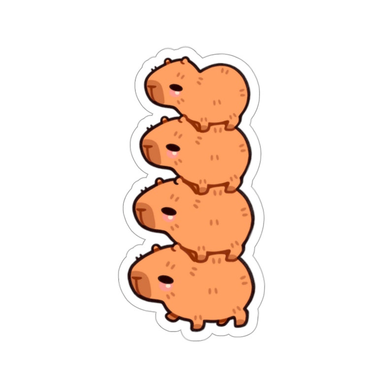 Cute Capybara Chibi Tower Sticker, Funny Capybara Sticker for Animal ...