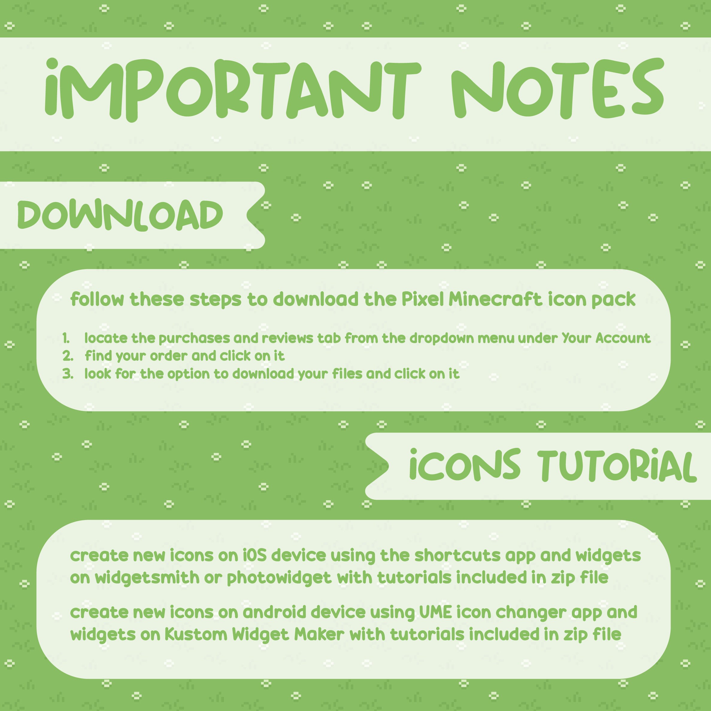 Cute Pixel Minecraft Icon Pack | App Icon Set With Wallpaper ...