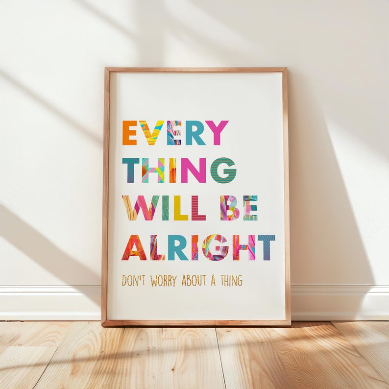 Positive Affirmation Art Print: Colorful Abstract Letters - Etsy