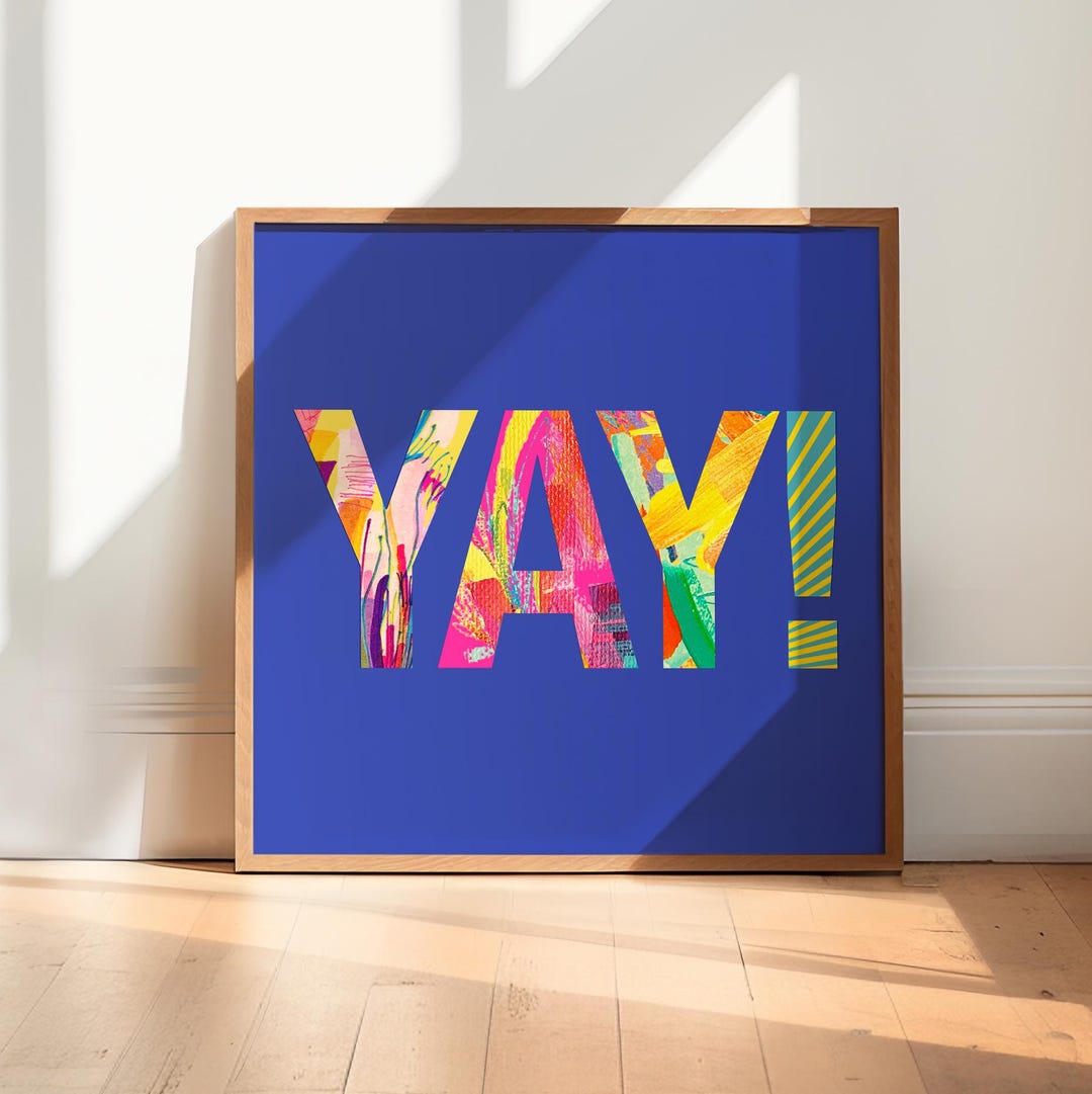 YAY! Art Print: Positive Affirmation, Colorful Abstract Letters - Etsy