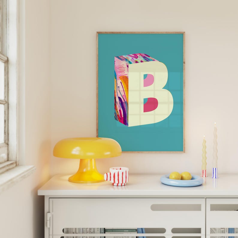 Personalised Isometric Letter Z Art Print – Bold Alphabet Wall Art With ...