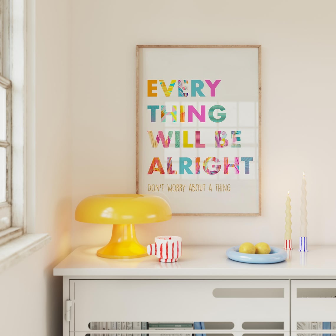 Positive Affirmation Art Print: Colorful Abstract Letters - Etsy