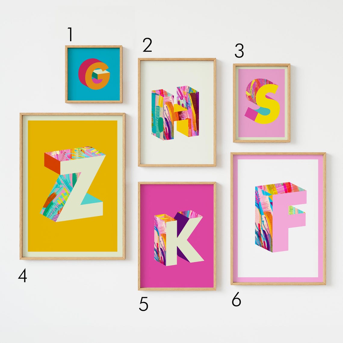 Personalised Isometric Letter Z Art Print – Bold Alphabet Wall Art With ...