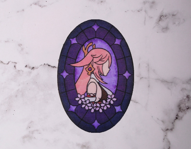 4-pack Genshin Impact Stained Glass Inspired Vinyl Stickers - Etsy