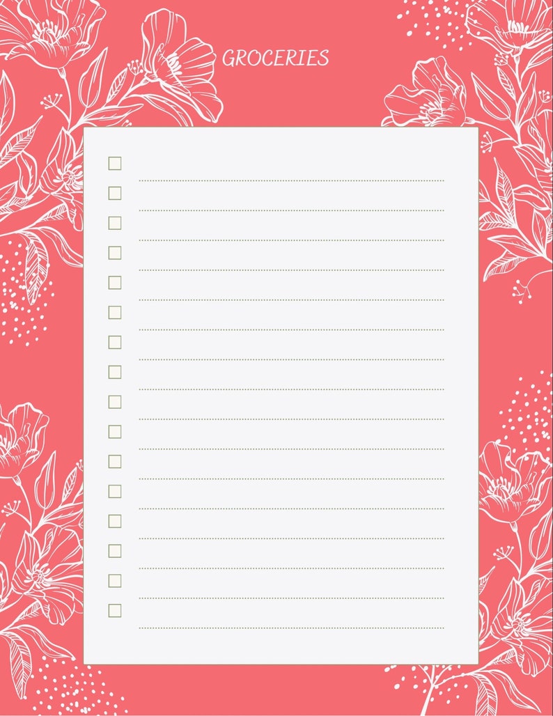 Printable Grocery List - Etsy