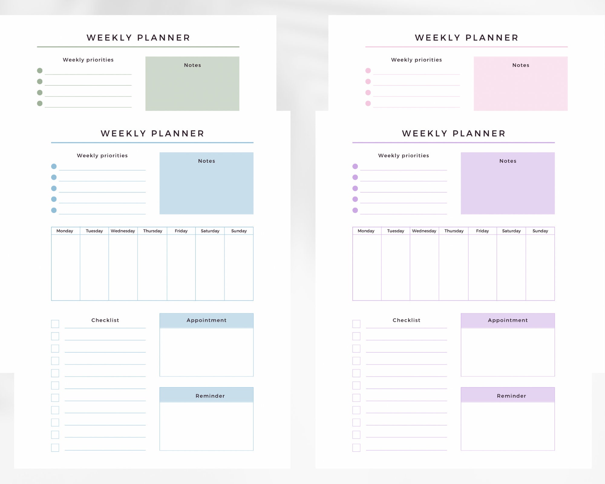 Printable Weekly Planner - Etsy