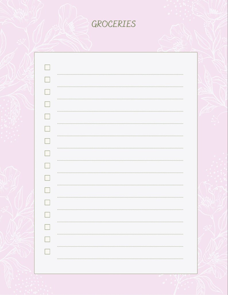 Printable Grocery List - Etsy