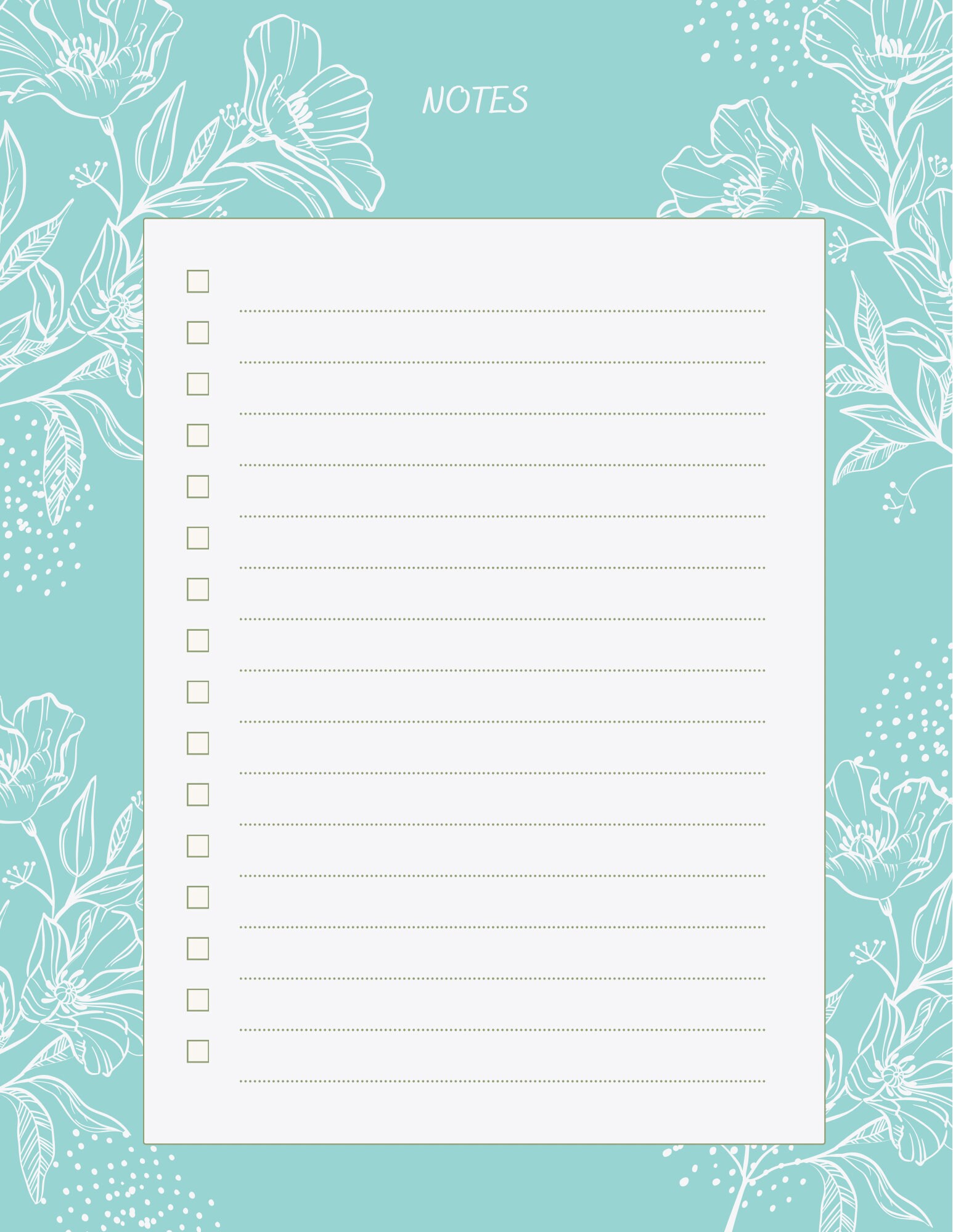 Printable Note Page - Etsy
