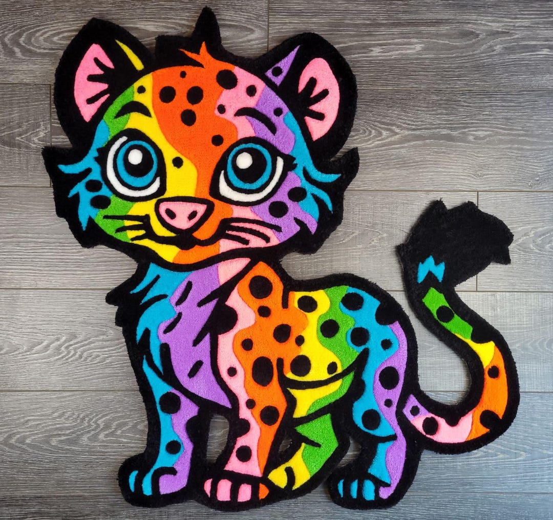 Colorful Cheetah Rug - Etsy